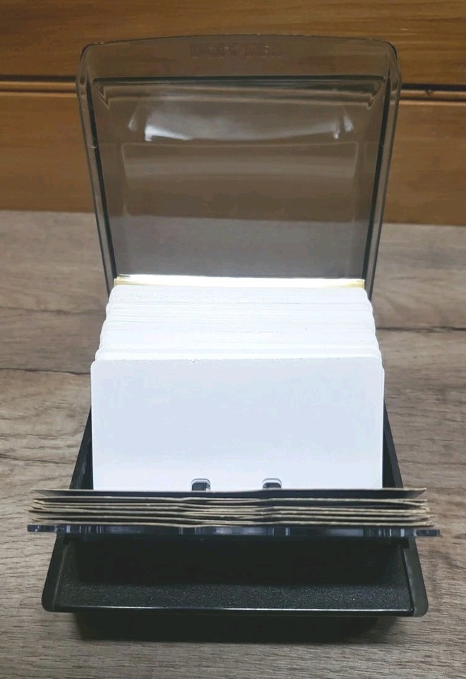 Rolodex S-310c 6" Petite Mini Address Card File Tinted Lid 2x4 Cards ...