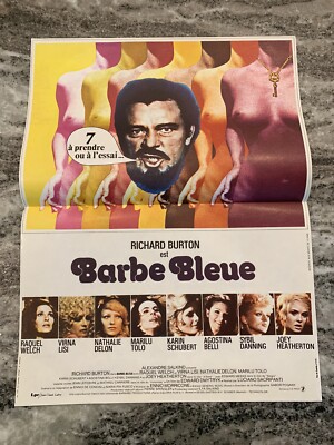 Richard Burton Raquel Welch Karin Schubert BLUEBEARD 1972 FRENCH POSTER ...