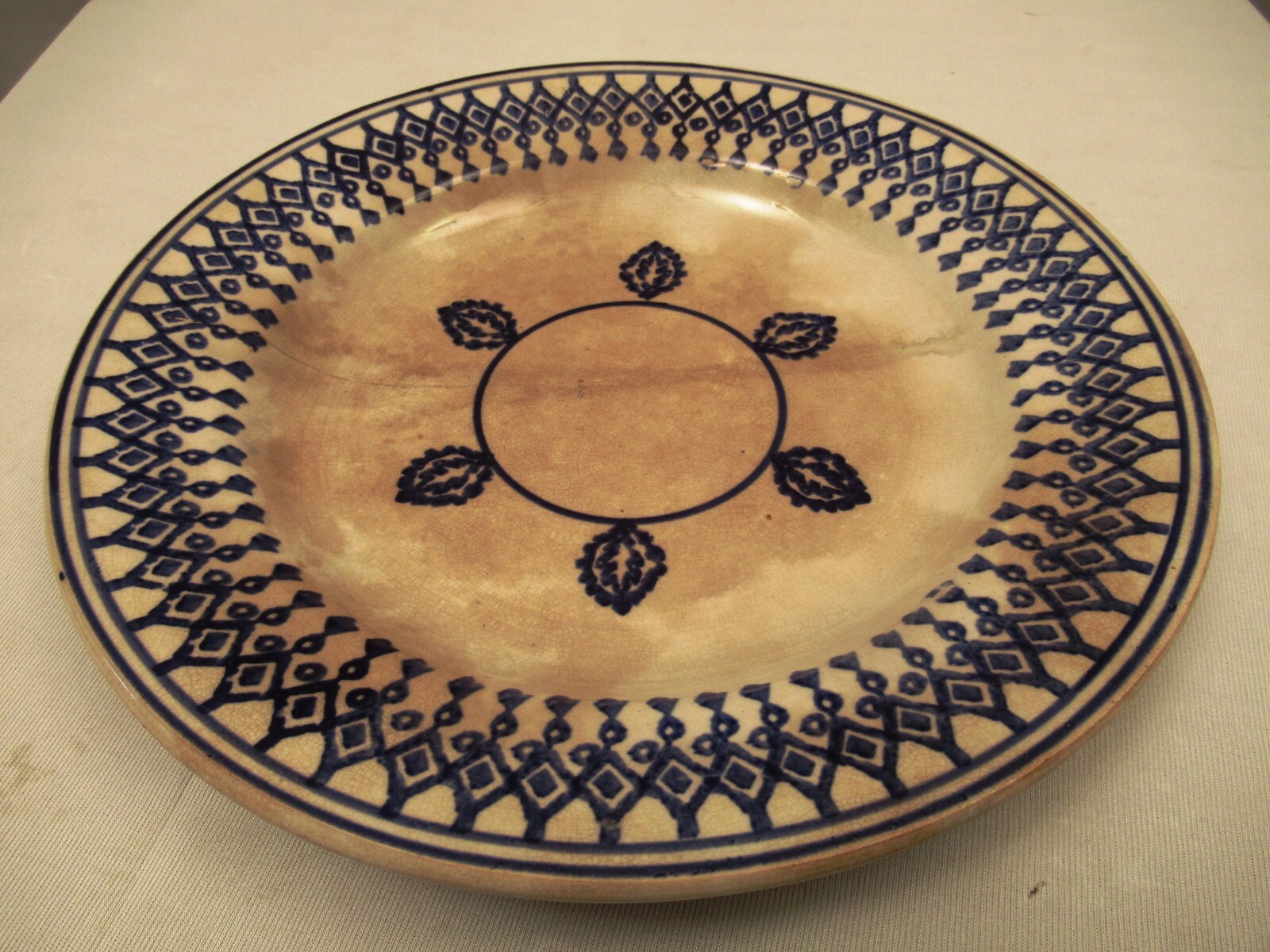 Scottish Antique Spongeware Spatterware Plate Porcelain Bowl Blue ...