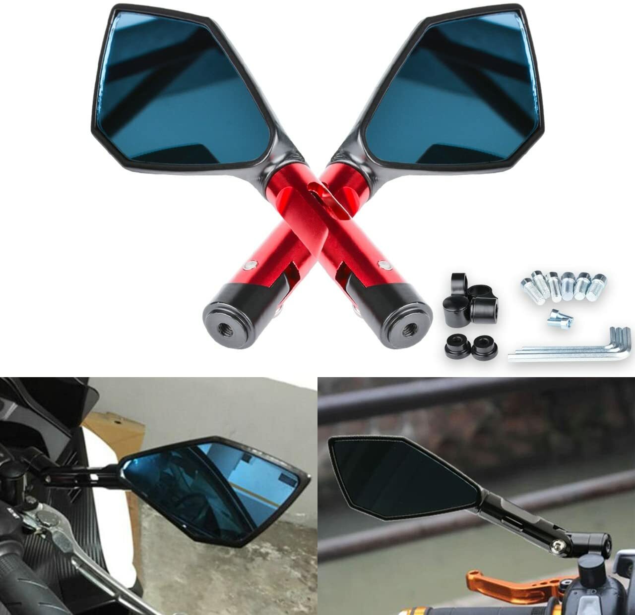 4 Colors Motorcycle Rear View Side Mirrors For 2020 2019 2018 2017 ...