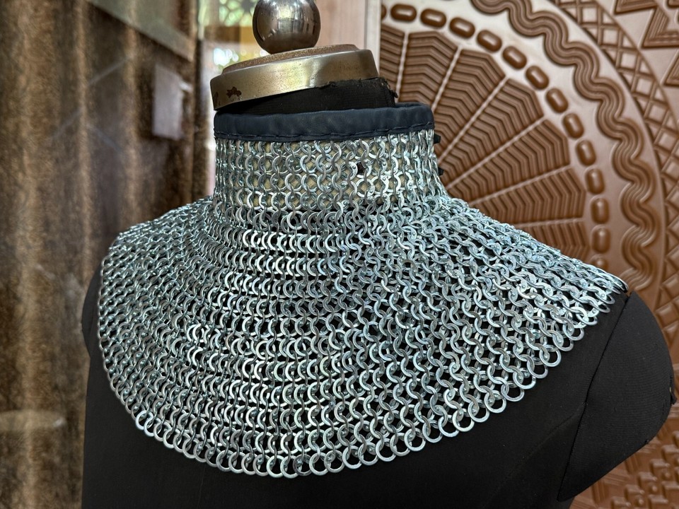 8mm Dome Riveted Chainmail Neck Guard – Mild Steel LARP & Reenactment ...