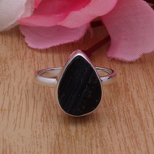 Warding Off Negative Energy: Black Tourmaline Ring in 925 Sterling ...