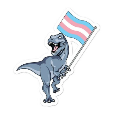 Trans Dinosaur Sticker 4x4 Transgender Flag LGBT Gay Lesbian Bisexual ...
