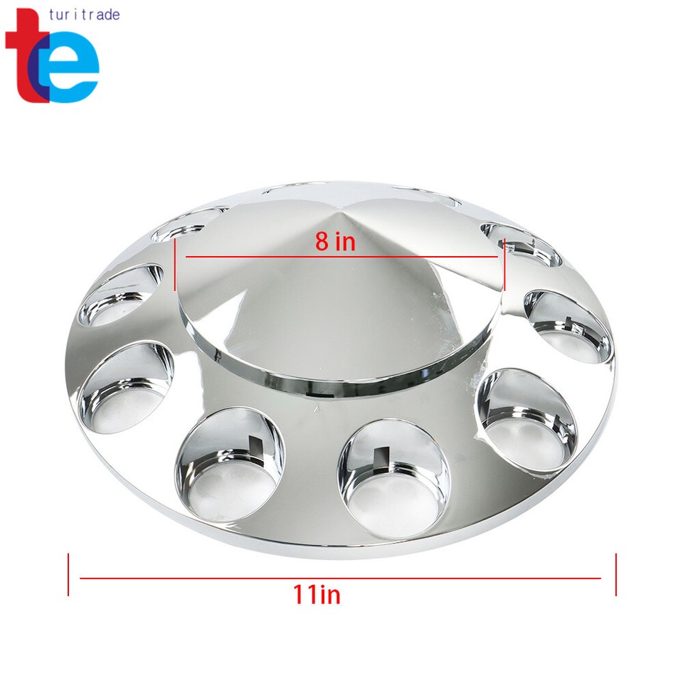33 MM Axle Covers Spiked Front & Rear Semi Truck Wheel Chrome Hub Cover ...