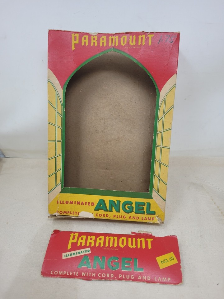 Vtg Paramount Illuminated Angel Plastic Christmas Topper Lamp With Box ...