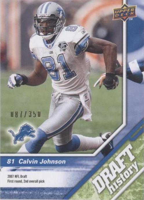 2009 Upper Deck Draft Edition - Draft History Calvin Johnson #186 Green ...