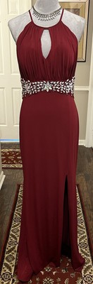 NWT Passion Red, Juno Evening Gown with Jewel Embellished Waist - Size ...