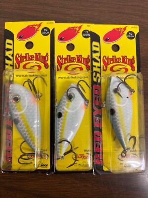 Lot of 3 Strike King 1/2 oz. Redeye Shad Crankbaits - HD Sexy Shad | eBay