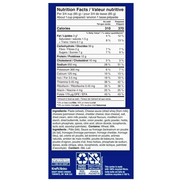 6 Boxes of KD Kraft Dinner Alfredo Flavor Macaroni & Cheese Pastas 175g ...