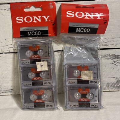 Lot of 5 NEW Sony Microcassette Tapes MC-60 60 Min Cassette ...