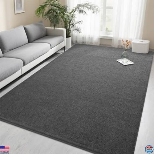 5x7 Dark Grey Memory Foam Area Rug, Non-Slip Washable Shaggy Carpet for ...