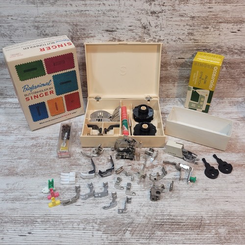 Vintage Singer & Other Sewing Machine Attachments Parts Tool Lot Bundle ...