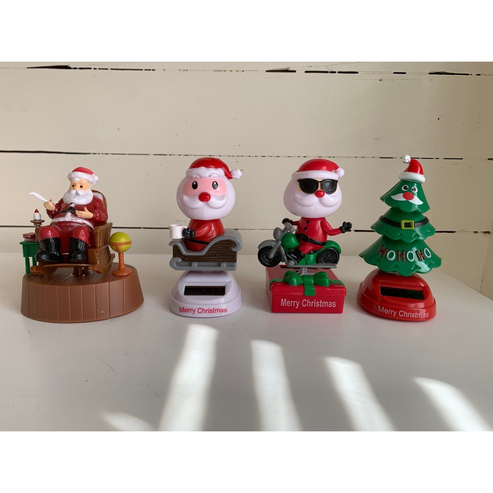 Set of 4 Solar Powered Dancing Figures SANTA & Christmas TREE ...