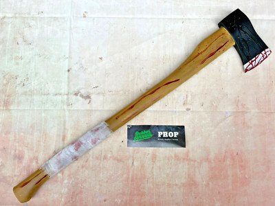 Realistic Bloody Woodcutter Axe Long Hatchet PU Movie Prop Halloween ...