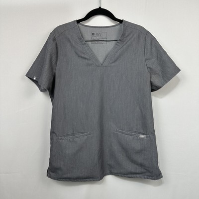 FIGS Technical Collection Scrub Top Gray 3-Pocket Casma Size M | eBay
