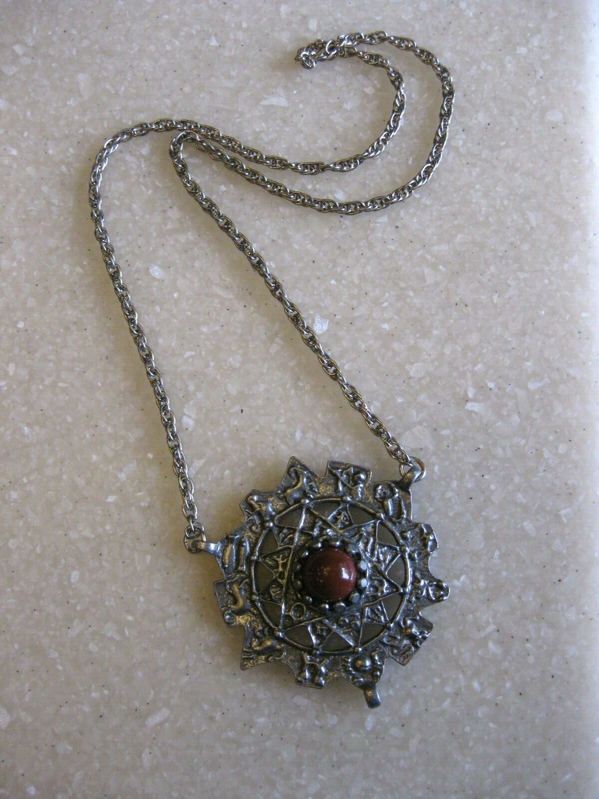 RARE Vintage MARK HEISTER Zodiac Calendar Pewter Pend… - Gem