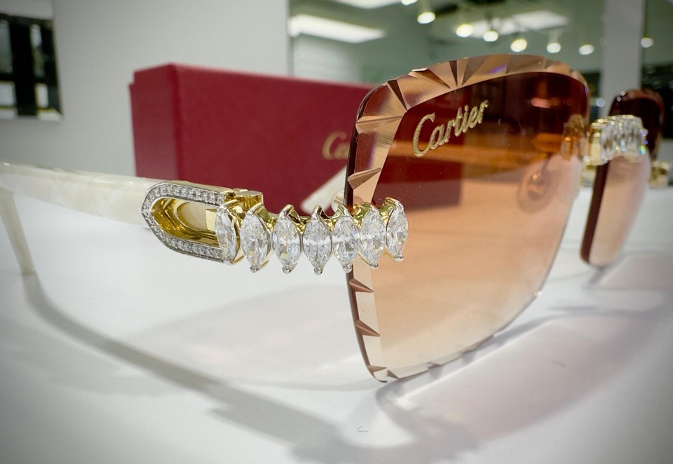 Cartier Pearls sunglasses customized with 6 ctw VS CVD lab diamonds ...