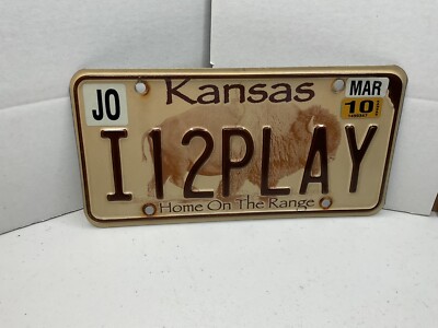 2010 Kansas Personalized License Plate I12play I 12 Play | eBay