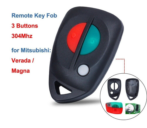 2 Buttons 304Mhz Remote Control Car Key Fob for Mitsubishi Magna Verada ...