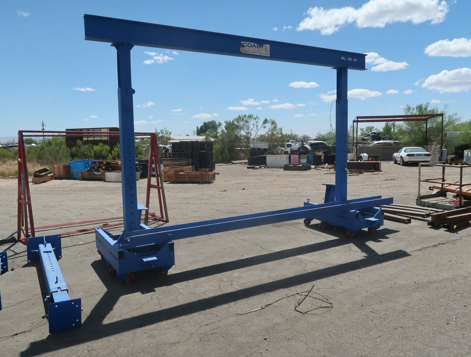 15 Ton Rolling Gantry Crane with 18' Span-Adjustable Height 7.8ft-12 ...