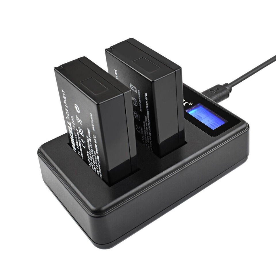 2x 2.0Ah LP-E17 Akku +LED Ladegerät Für Canon EOS 200D 250D 800D 750D ...