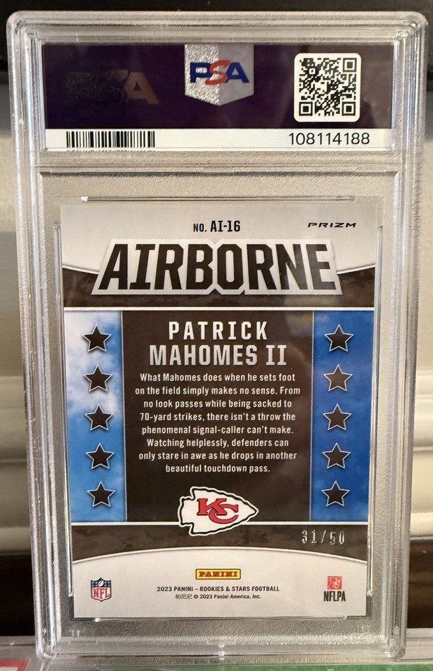 2022 Panini Rookies & Stars Patrick Mahomes II Airborne Blue /50 PSA 10 ...