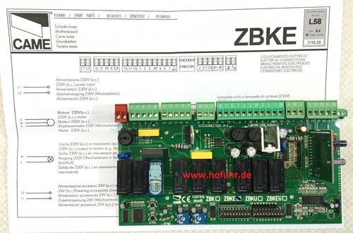 CAME replacement part: control ZBK-E for BKE1200, BKE1800, BKE2200 ...