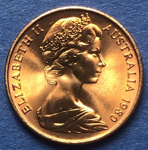 1980 UNC AUSTRALIAN 1 CENT COIN - FROM ROLL - FULL RED LUSTRE ...