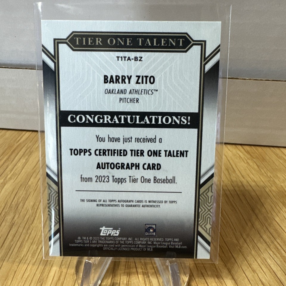 2023 Topps Tier One Barry Zito Tier One Talent On Card Auto GOLD 24/25 ...