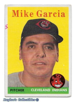 ⚾️ 1958 ~ Topps #196 ~ Mike Garcia ~ Indians ~ Good=2 (Marked) | eBay