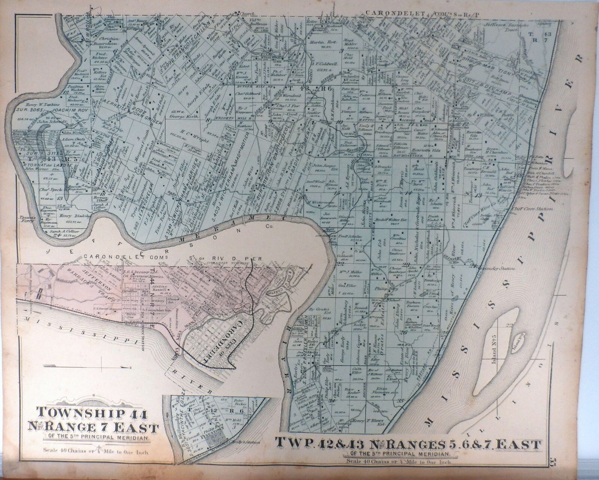 St Louis County City Map 1878 Pitzman's Map St. Louis County, Mo