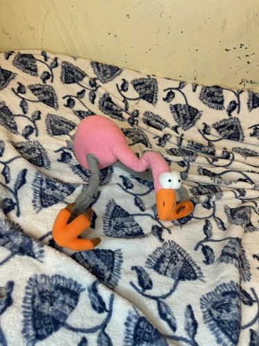 Vintage Pink Cartoon 12” Flamingo Long Bendable Poseable Plush Stuffed ...
