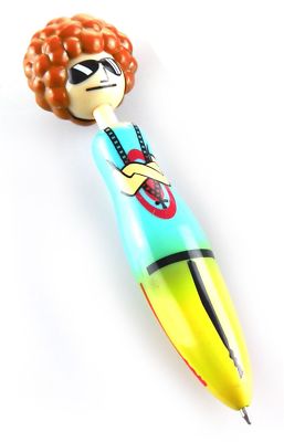 Invotis Afro Pen White & Brown Novelty Character Ballpoint Pen - New ...