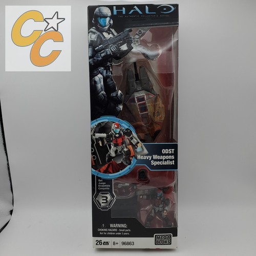 HALO Mega Bloks ODST Heavy Weapons Specialist FIGURE with Drop Pod ...