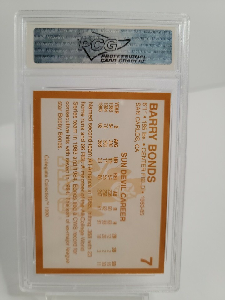 1990 Collegiate Collection Barry Bonds Arizona State MT 9 | eBay