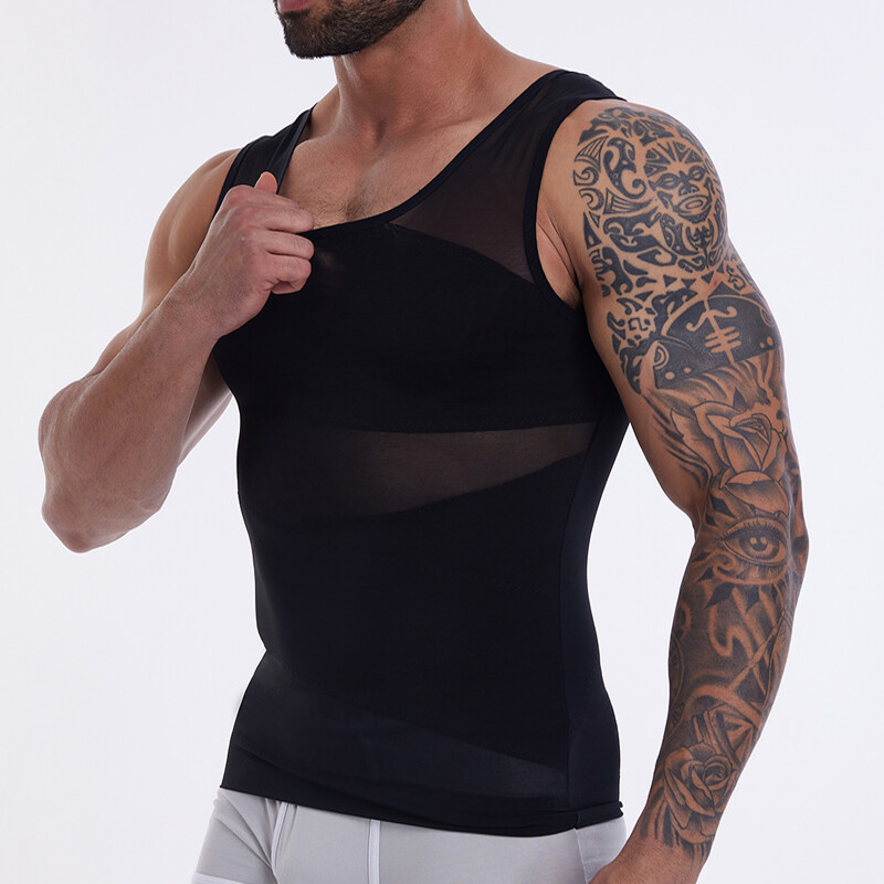 Men Slimming Body Shaper Tank Top Abdomen Gynomastica Compression Vest ...