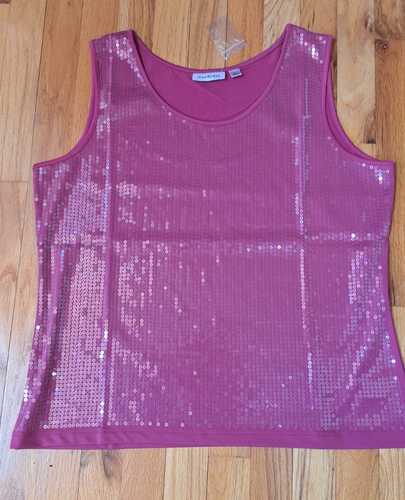 Joan Rivers Sequin Stretch Tank Sleeveless Scoop Neck Cocktail Size: L ...