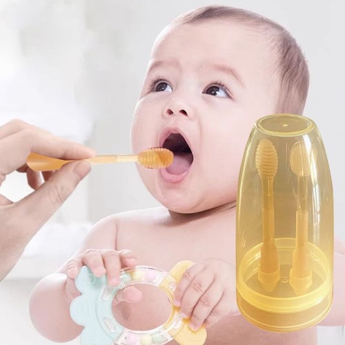 Rubber Silicon Toothbrush Cleaning Tools Tongue Coating Brush Baby ...
