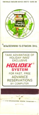 New Jersey Holiday Inn Holidex System Reservation Vintage Matchbook ...