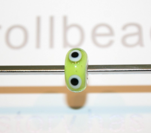 New TROLLBEADS OOAK One of a Kind Unique LAA 925S Bead Green w/ White ...