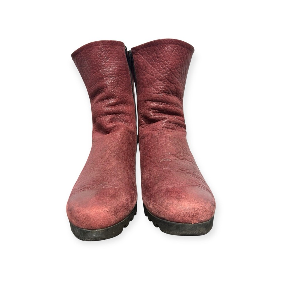 Arche Ln Womens Sz 39 EUR Red Leather Slip On Fashion Platform Booties ...
