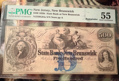 1850’s State Bank at New Brunswick uncirculated $500 note | eBay