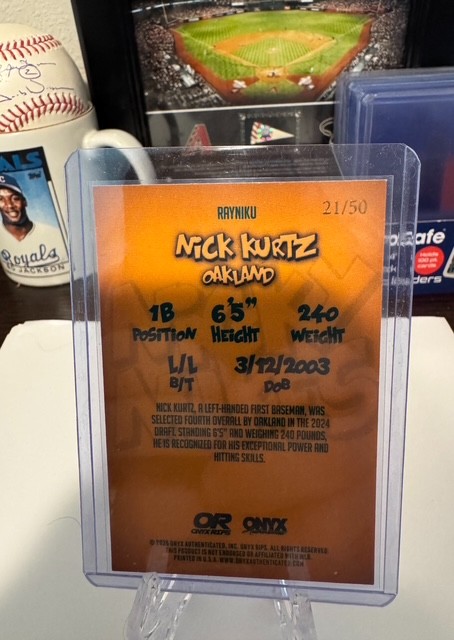 Nick Kurtz 2025 Onyx Rips Baseball Gold Ice Nicky Nukes SSP RC ...