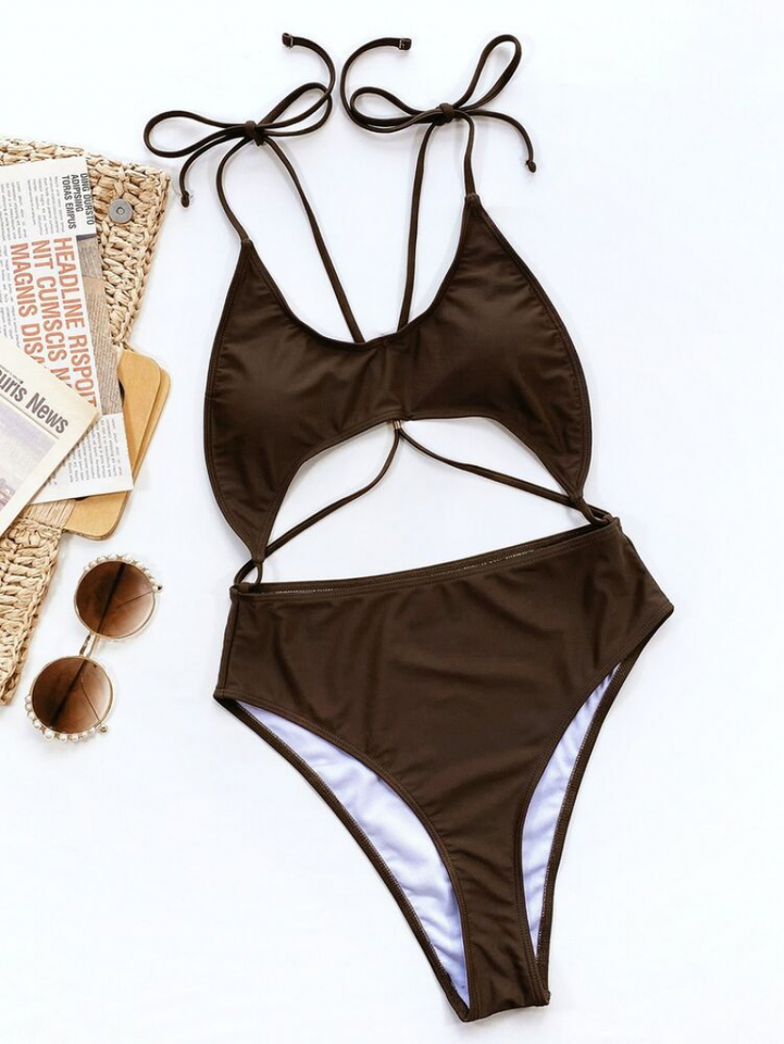 Womens Sexy Cut Out One Piece Swimsuit Bandage Monokini High Waist ...