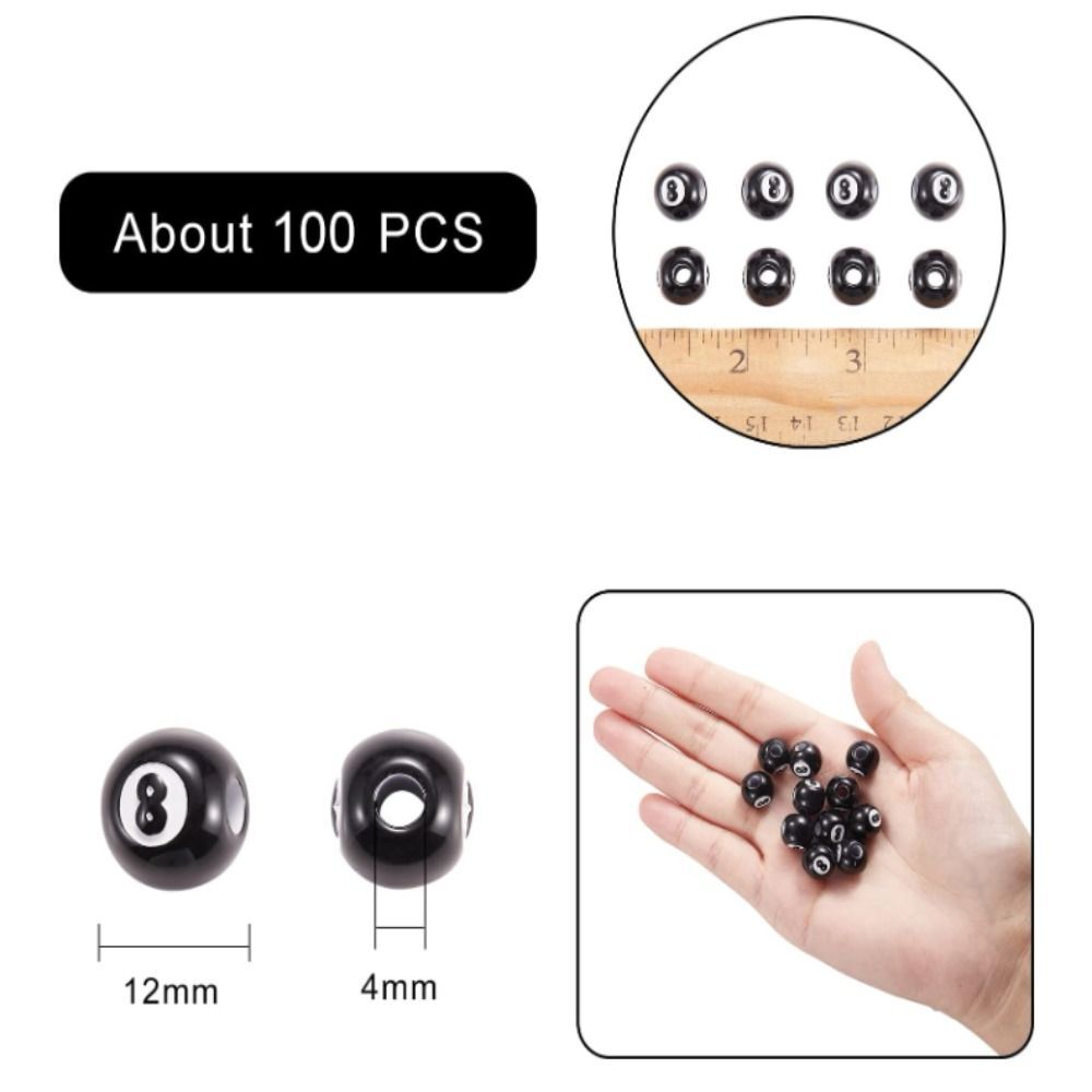 Acrylic Bubblegum Ball Number 8 Black Billiard Beads For Crafts | eBay