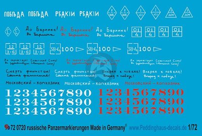 Peddinghaus 1/72 Russian Tank and Vehicle Markings WWII [Water slide ...