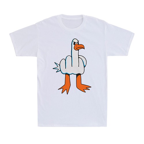 Rude Seagull Gesture Language Animal Lovers Funny Joke Gift Men's ...
