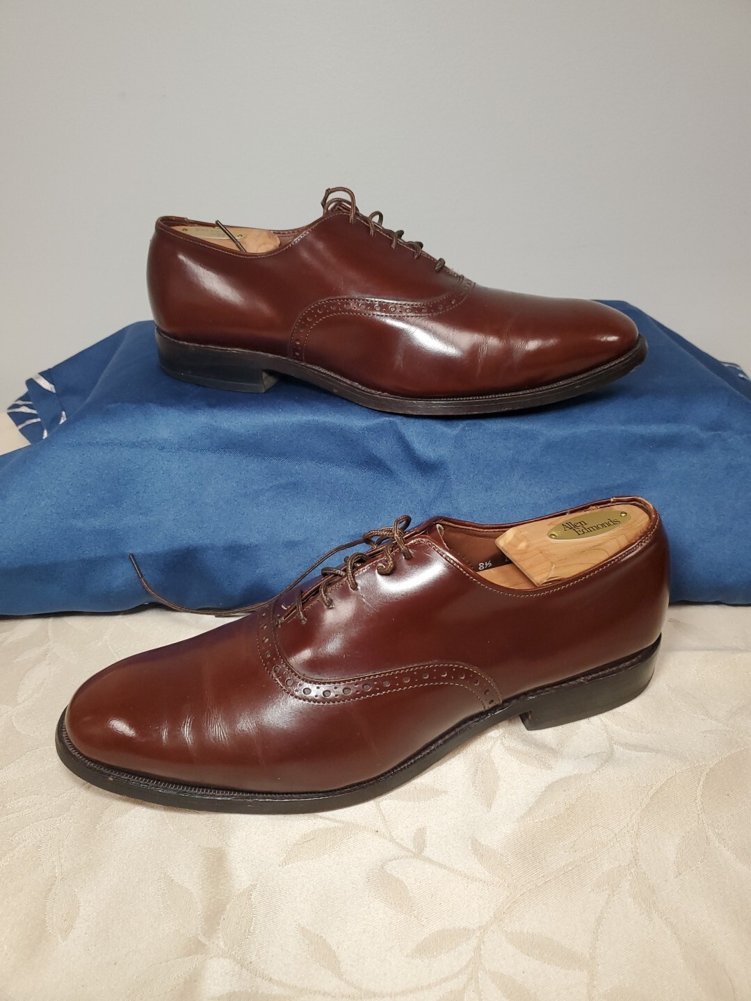 VINTAGE Allen Edmonds Danbury Burgundy Leather Oxfords Men's Dress ...