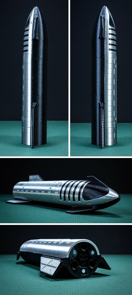 STARSHIP / SUPER HEAVY Spaceship movable parts Plastic model Space X 3D ...