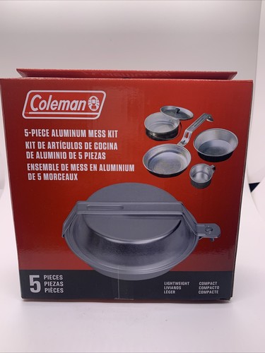 Coleman 5 Piece Aluminum Mess Kit Lightweight Compact Nested Storage | eBay